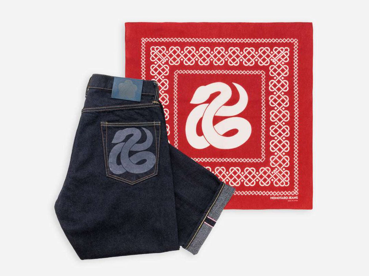 MXJE6400 "eto-2025" YEAR OF THE SNAKE JEANS #100 STRAIGHT - TOKUNO BLU